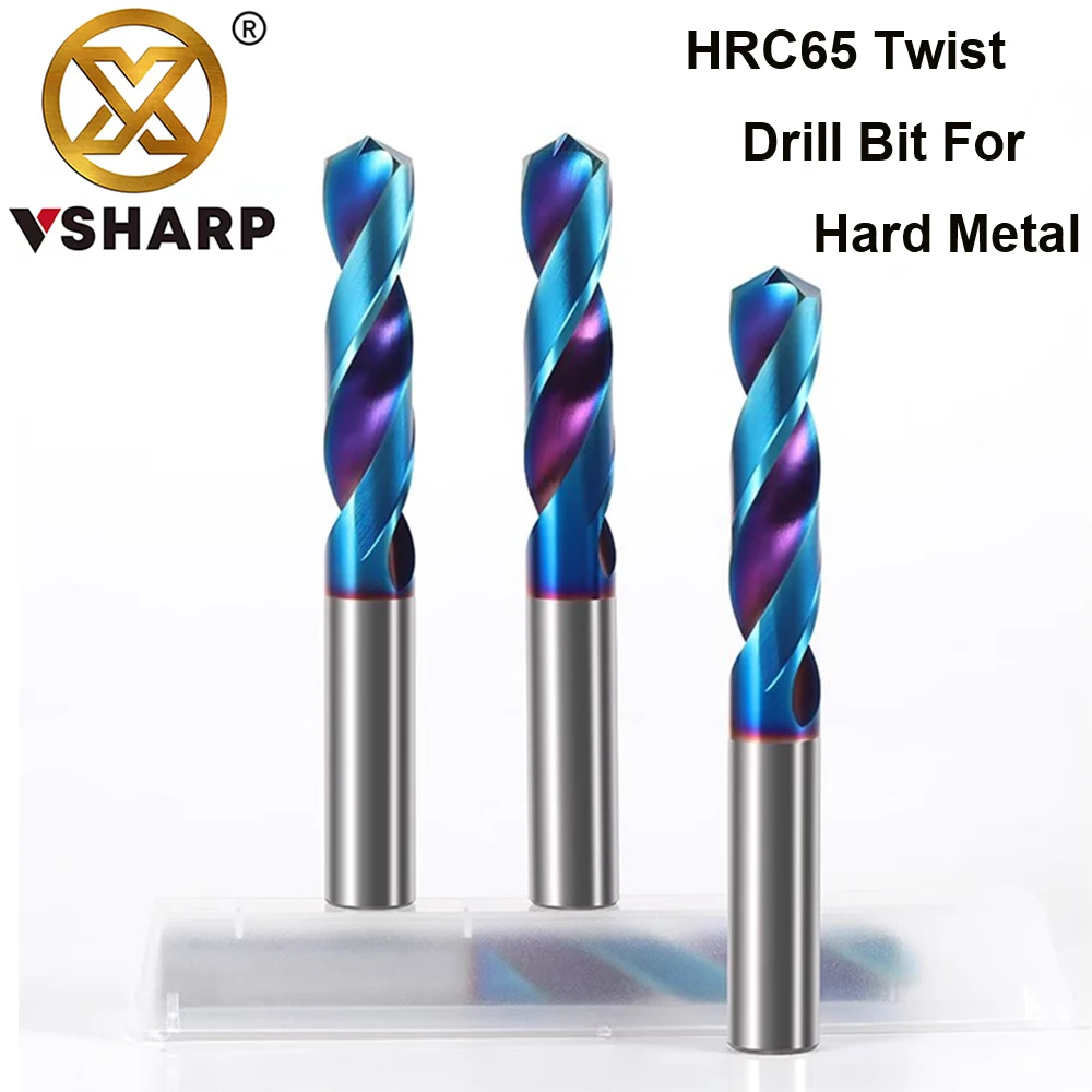 Vsharp-HRC65-NACO4-Coating-Solid-Carbide-Twist-Drill-Bit-Tungsten-Steel ...