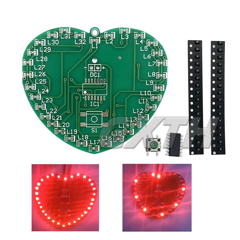 DIY-Love-Electronic-Kit-LED-32-Flashing-Lamp-Welding-Practice ...