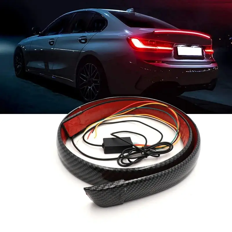 1-2M-LED-Spoiler-Light-For-Car-Universal-Black-Carbon-Fiber-Stop-Signal ...