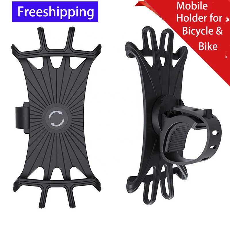 Universal Shockproof Bicycle Mobile Phone Holder Silicone Motorcycle ...