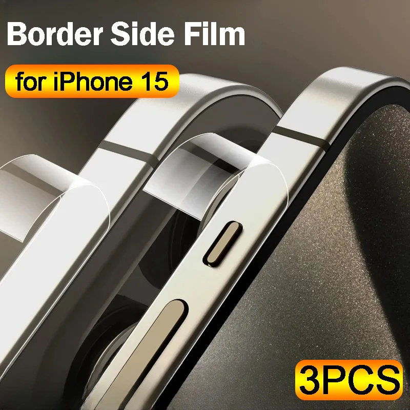 3 Sets For iPhone 15 Pro Max 15Pro Frame Side Hydrogel TPU Film HD ...