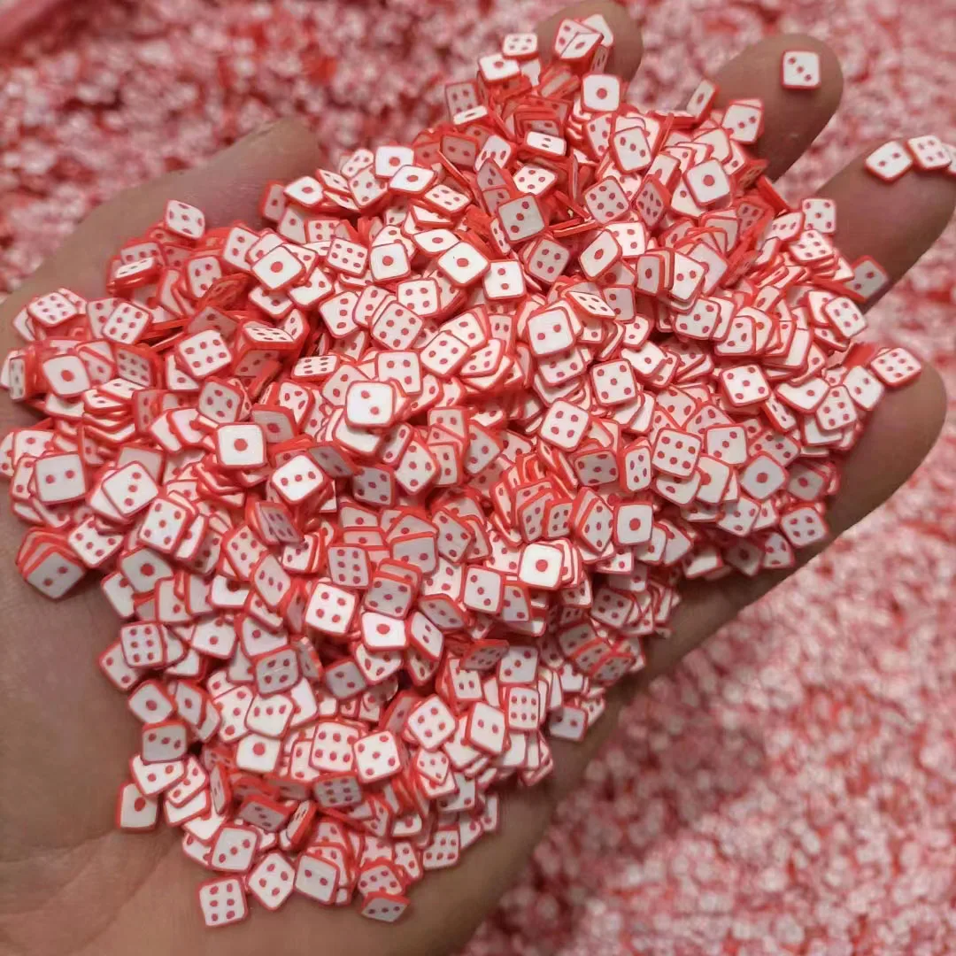 100g/Lot 5mm Red and Black Dice Slices Sice Sprinkles Domino Soft ...