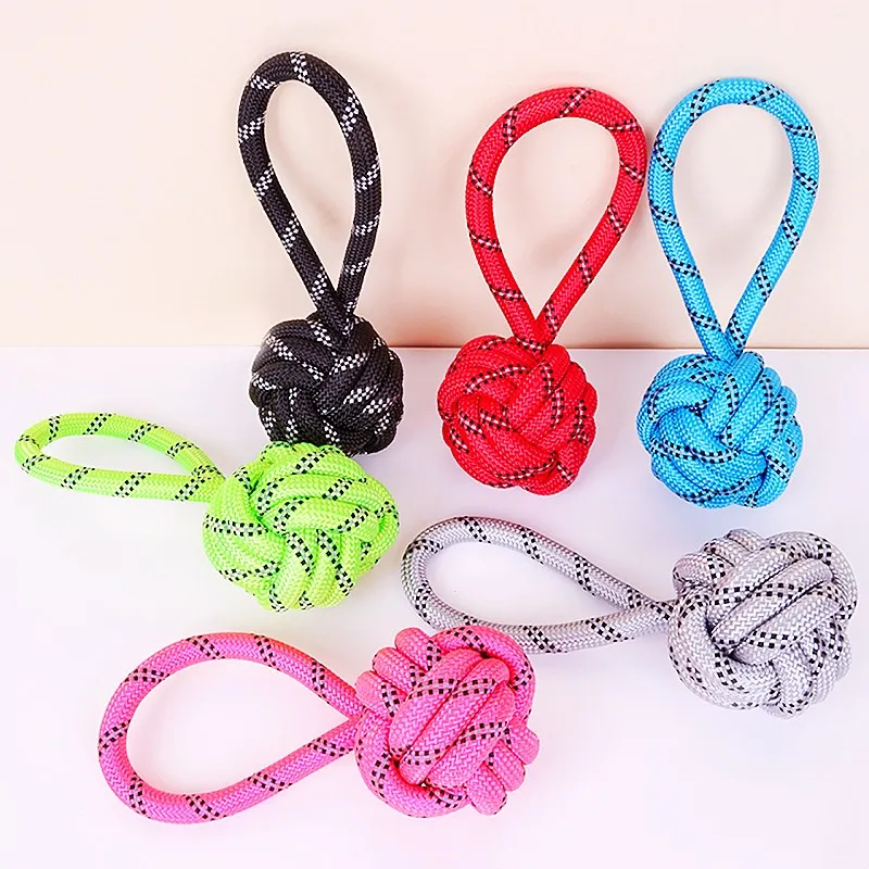 Dog Toy Cotton Ropes Woven Knot Dogs Toy Bite-resistant Knot Rope Toys ...