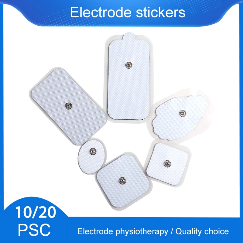 10/20pcs TENS Pads Electrode Gel Conductive Cable Adhesive Electro ...