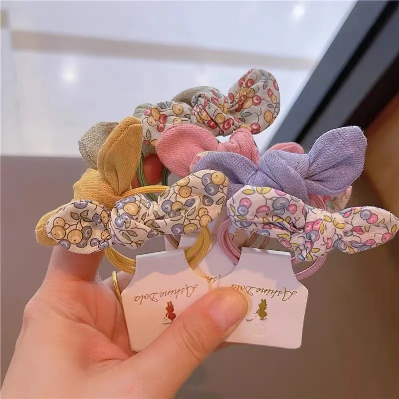 Children-s-headwear-floral-bow-hair-loop-cute-rabbit-ear-hair-rope ...