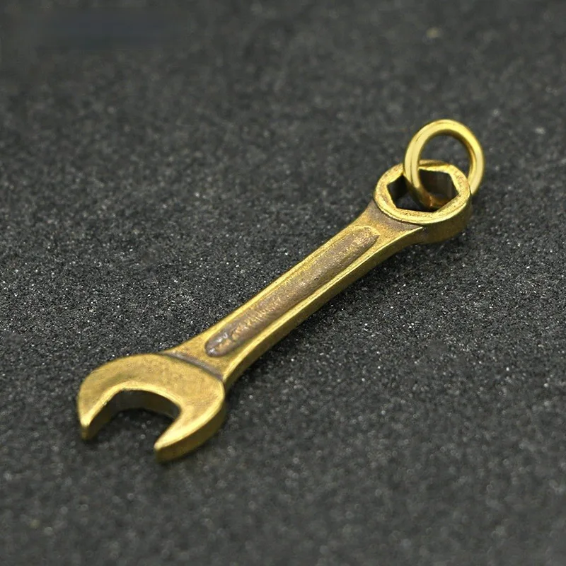 Vintage Solid Brass Wrench Key Chain Handmade Pure Copper Mini Spanner ...