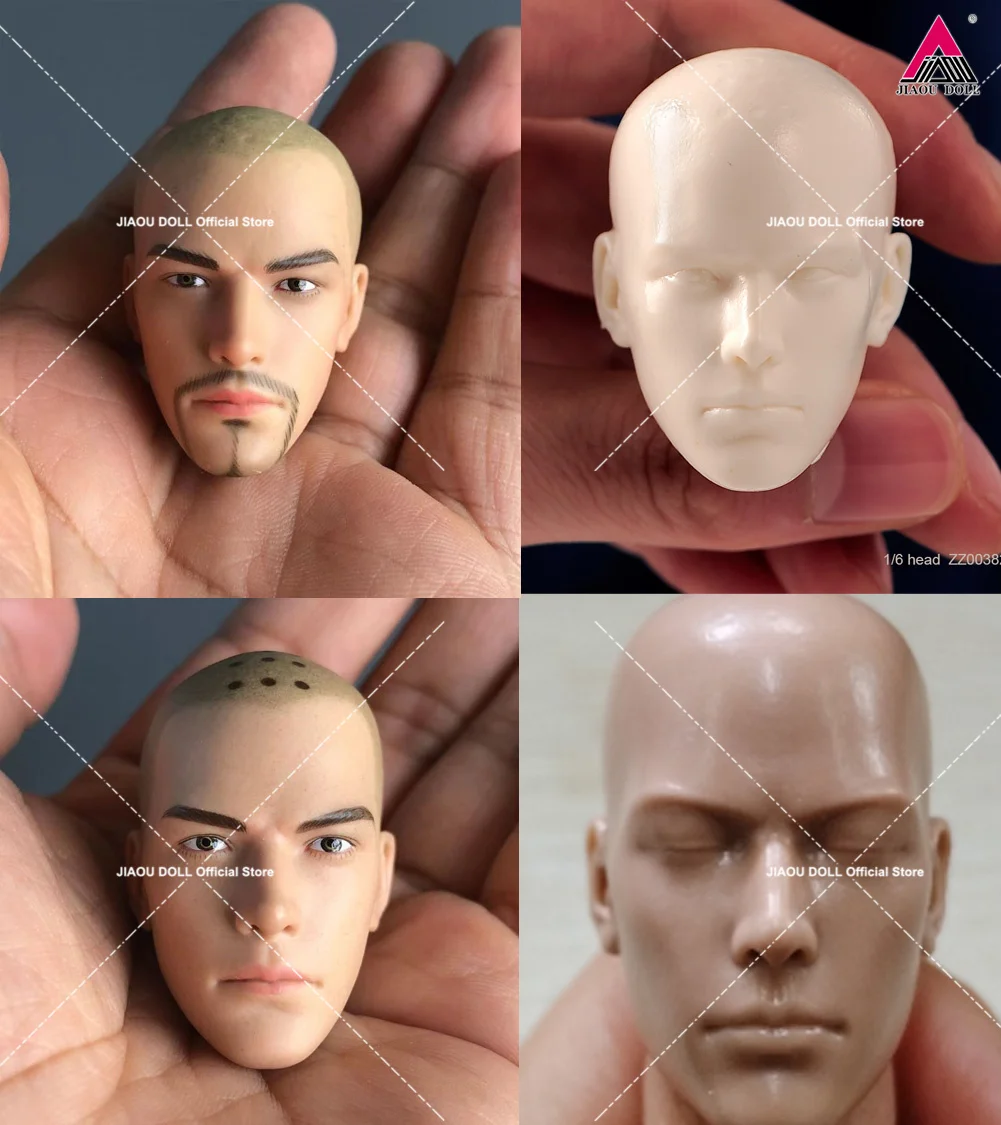 Painted 1/6 Asia Holy Monk Head Sculpt PVC Bald Man Unpainted Head ...