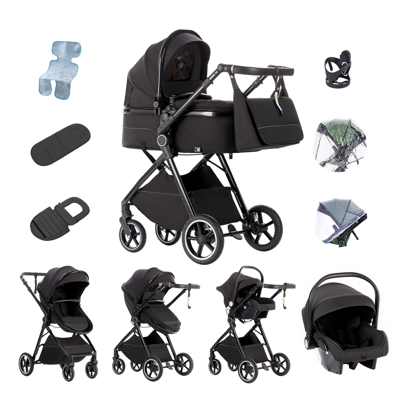 3-in-1 Multifunctional Baby Stroller – Easy Fold, Portable T System ...