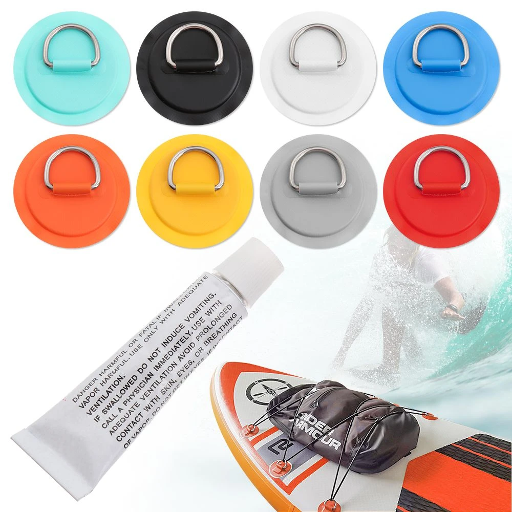 1/4pcs Surfboard Dinghy Boat Pvc Patch With Stainless Steel D Ring Deck ...