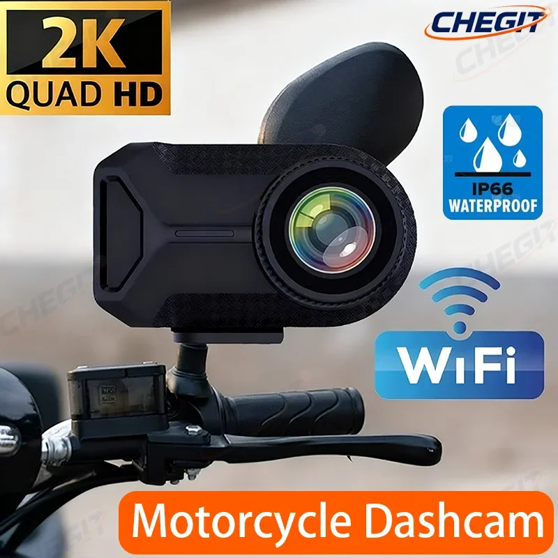Waterproof Motorcycle Camera 2K HD DVR IP66 Dustproof Rainproof 170 ...