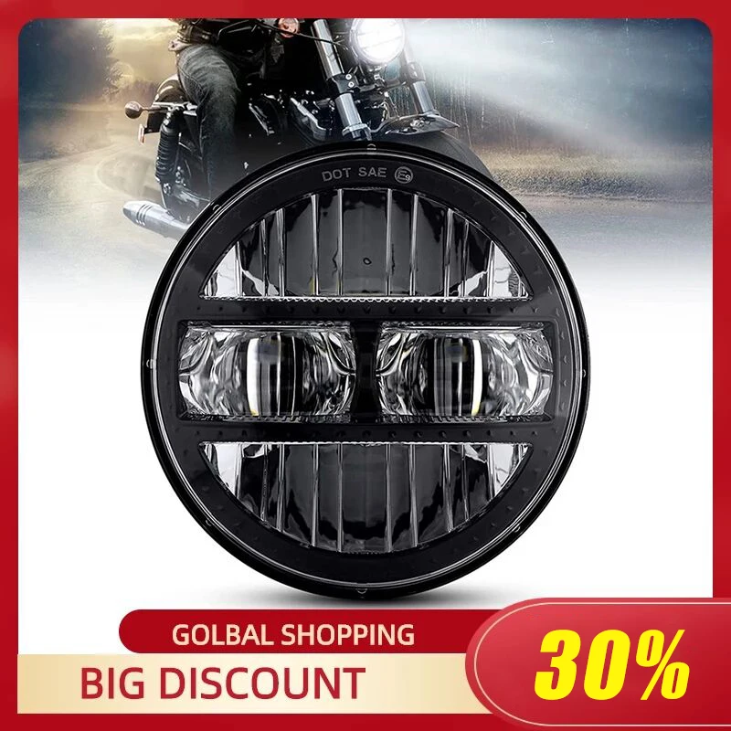 Motorcycle Projector Headlight | Sportster Xl Led Headlight - Black 5 ...