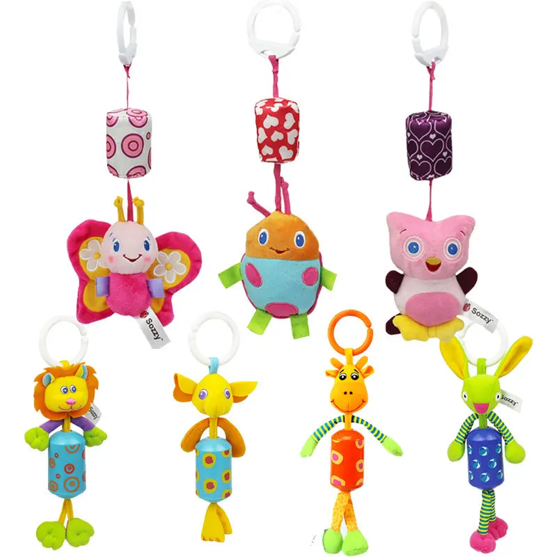 Newborn-Baby-Plush-Stroller-Rattle-Hanging-Toy-Cartoon-Animal-Lion-Deer ...