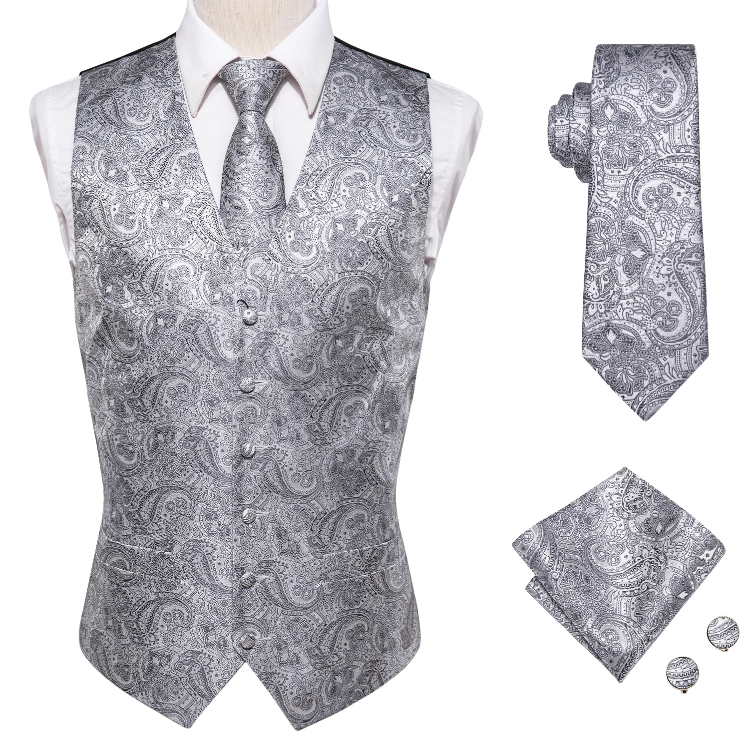 Silk Cufflinks Brooch Set | Jacquard Jacket Men | Silk Waist Jacket ...