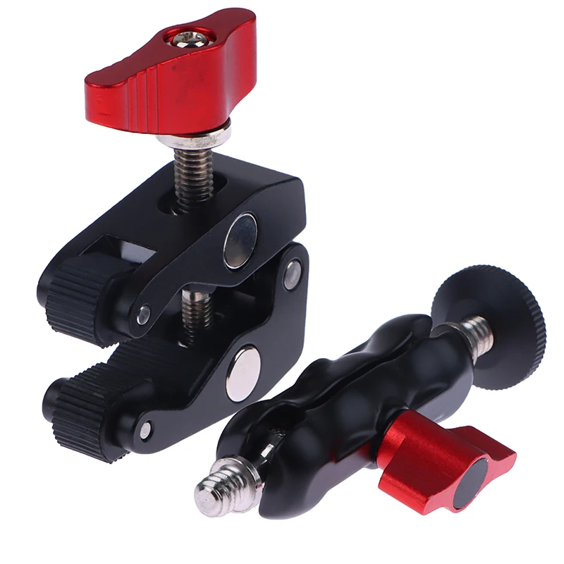 Aluminum-Alloy-Clamp-With-Double-Ball-Head-Magic-Arm-Clamp-1-4-3-8-Hole ...