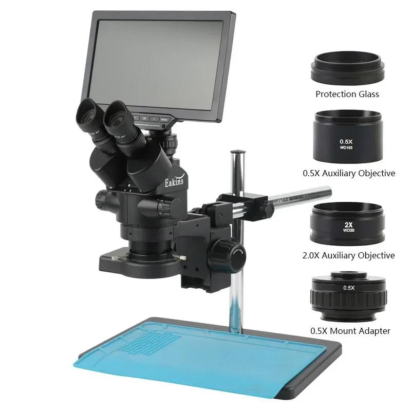 3.5X-90X Zoom Simul-Focal Trinocular Stereo Microscope + 16MP 10.1 7.0 ...