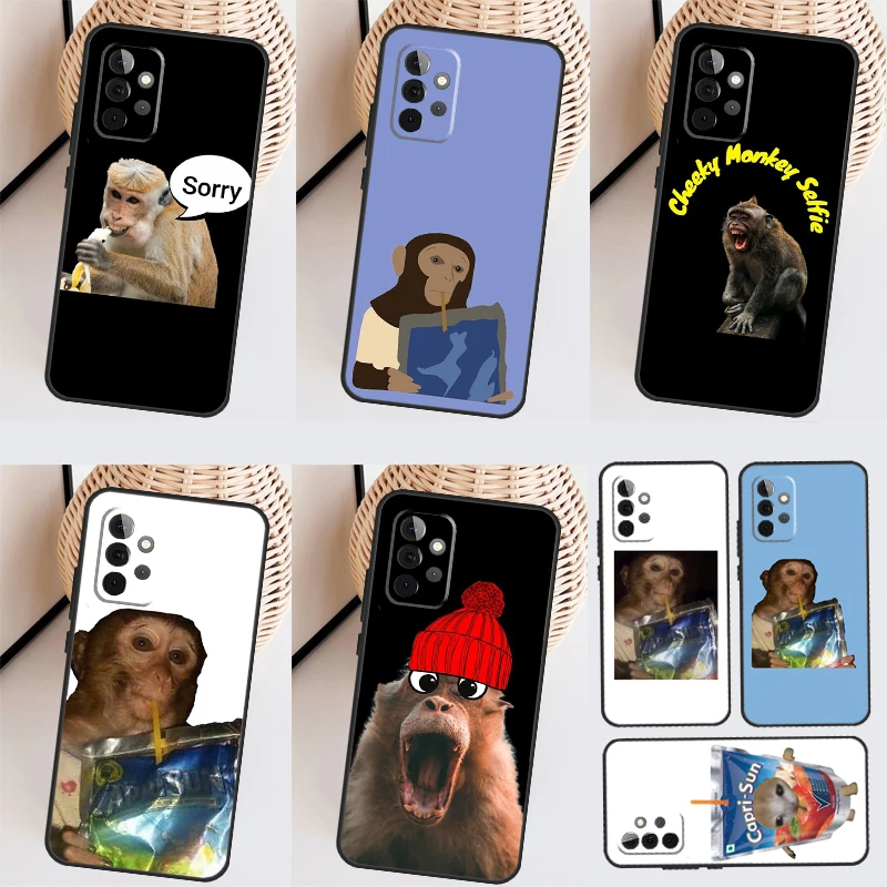 Monkey-Sipping-Capri-Meme-Cover-For-Samsung-Galaxy-A54-A34-A24-A14-A53 ...