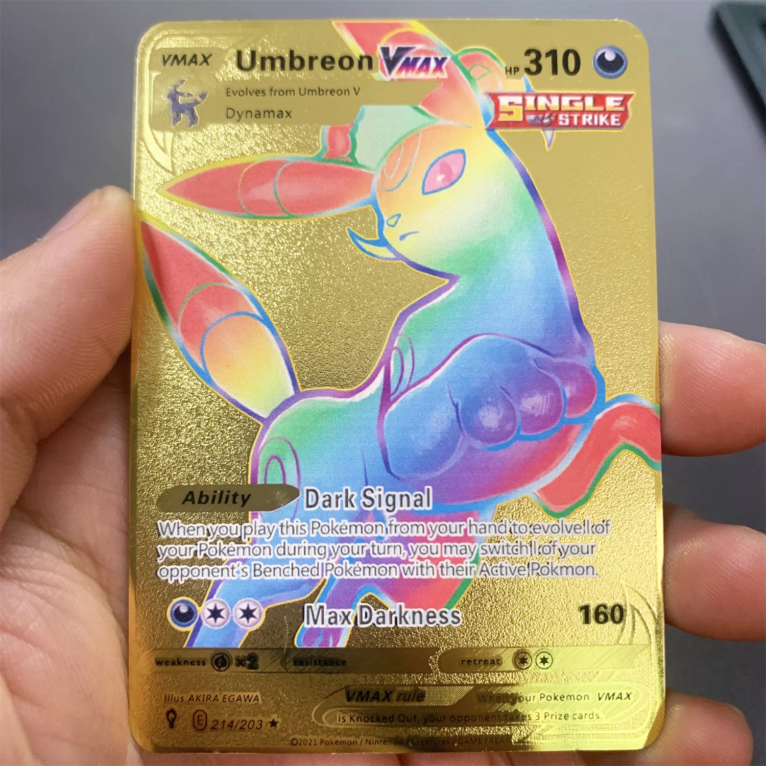 Newest metal Cards English Golden 10000 Arceus Rainbow Vmax Koraidon ...