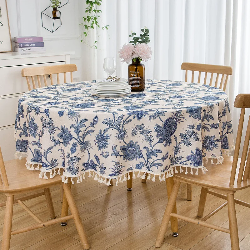 Round-Table-tablecloth-for-dining-table-circular-table-cloth-Art-tea ...