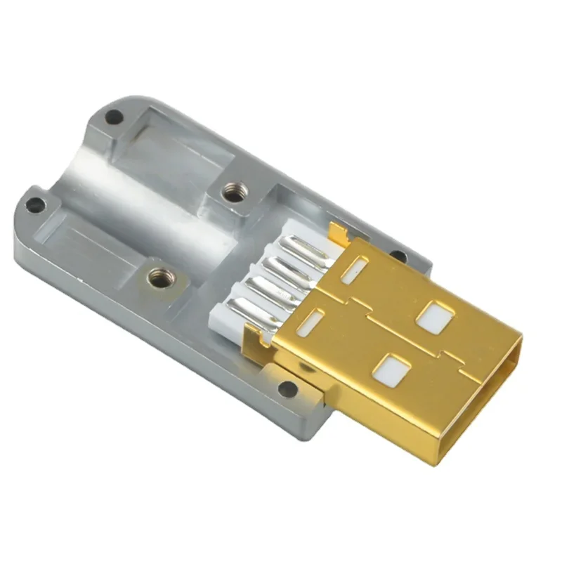 USB Plug A To B Jack Sockect Metal Casing Plug USB 2.0 Data Cable ...