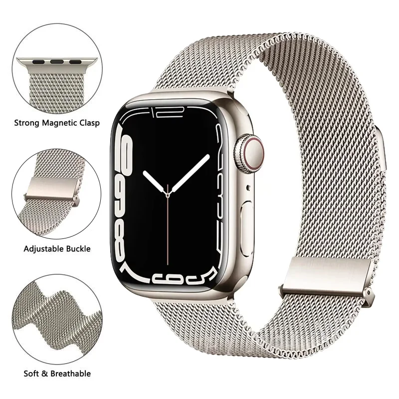 Milanese Loop for apple watch band 44mm ultra 2 49mm 45mm 46mm 45mm 41 ...