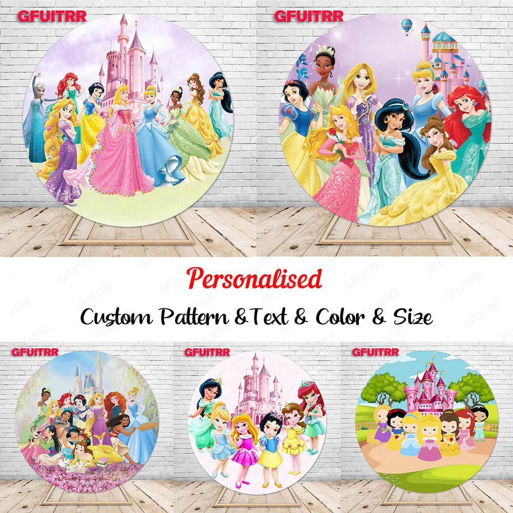 Disney-Princess-Theme-Round-Backdrop-Girls-Birthday-Party-Decoration ...