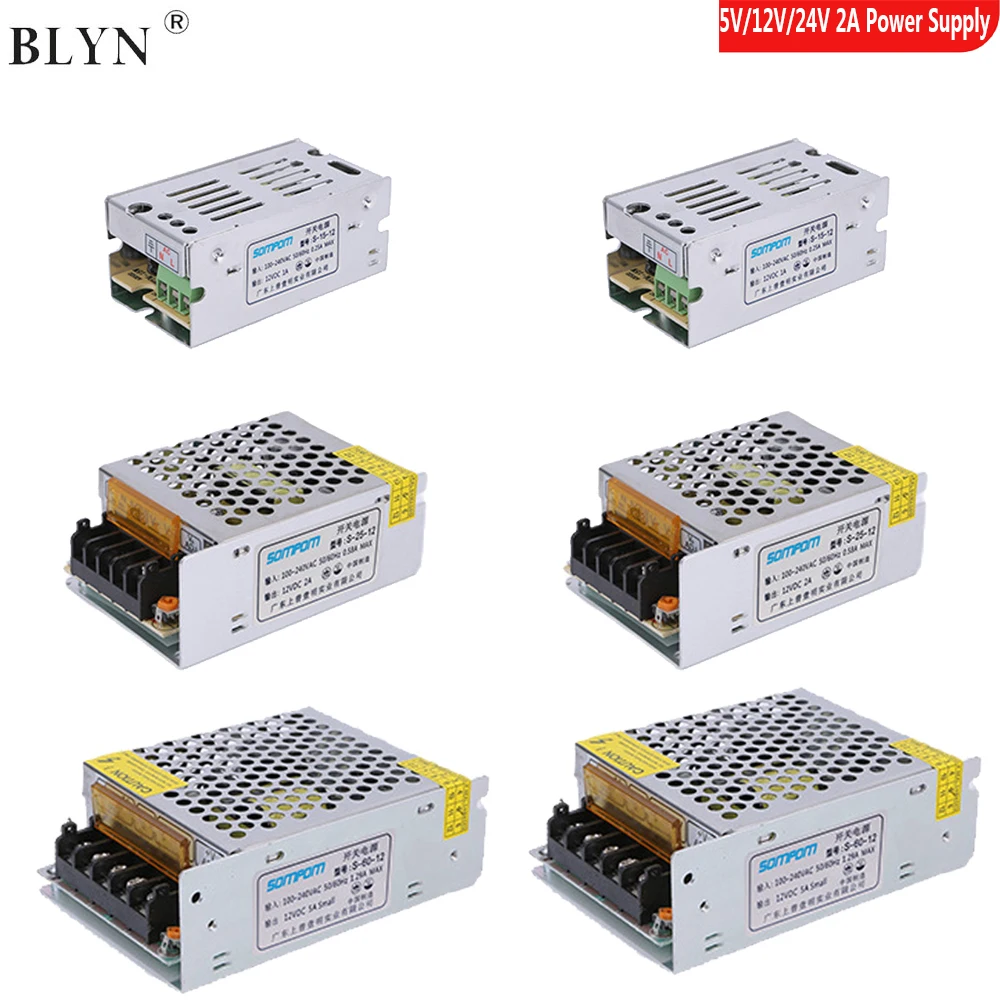 5V 12V 24V Switching Power Supply AC LED Adapter 2A 10W 24W 48W Driver PSU Lighting Transformer ...