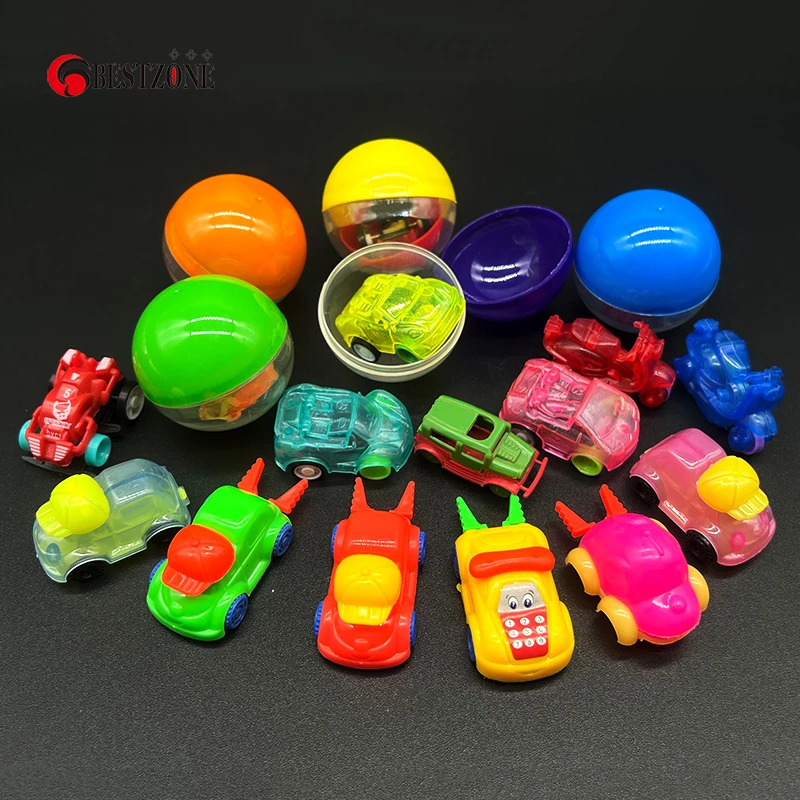 100Pcs 1.97Inch 50MM Plastic PP PS Capsule Toy Surprise Ball With Cute ...