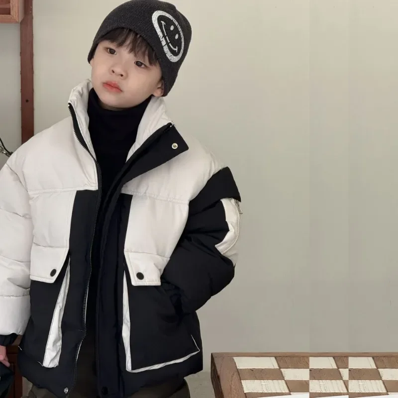 Kids-Winter-Clothes-for-Boys-Korean-Children-Black-and-White-Stitching ...