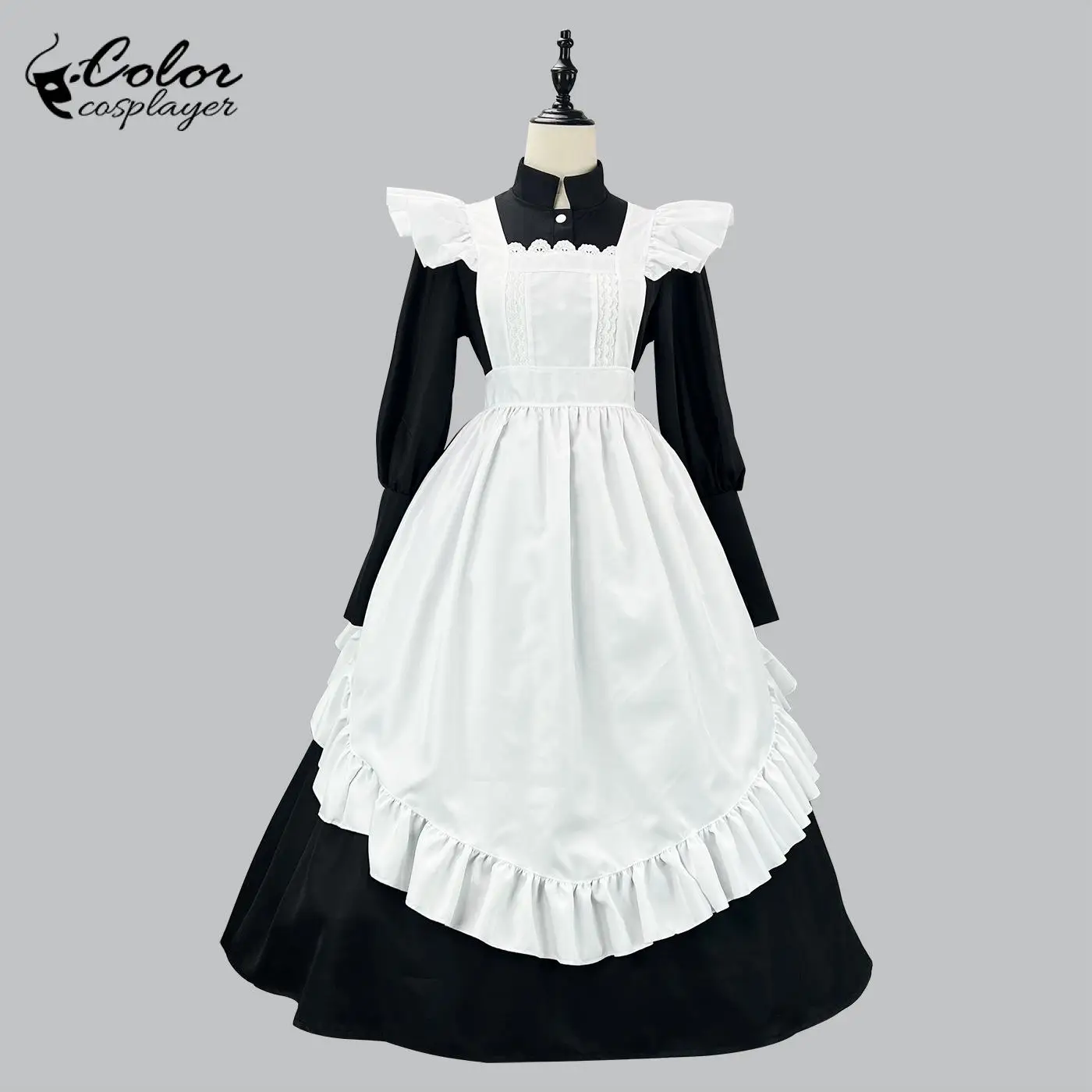 Halloween Maid Gown with Apron Elegant French Maid Cosplay Costume ...