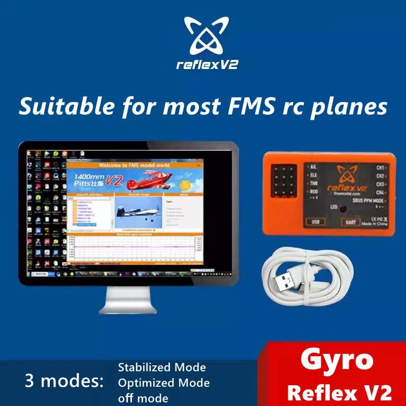 Fms Reflex V2 Gyro Rc Flight Controller Stabilizer System Flying ...