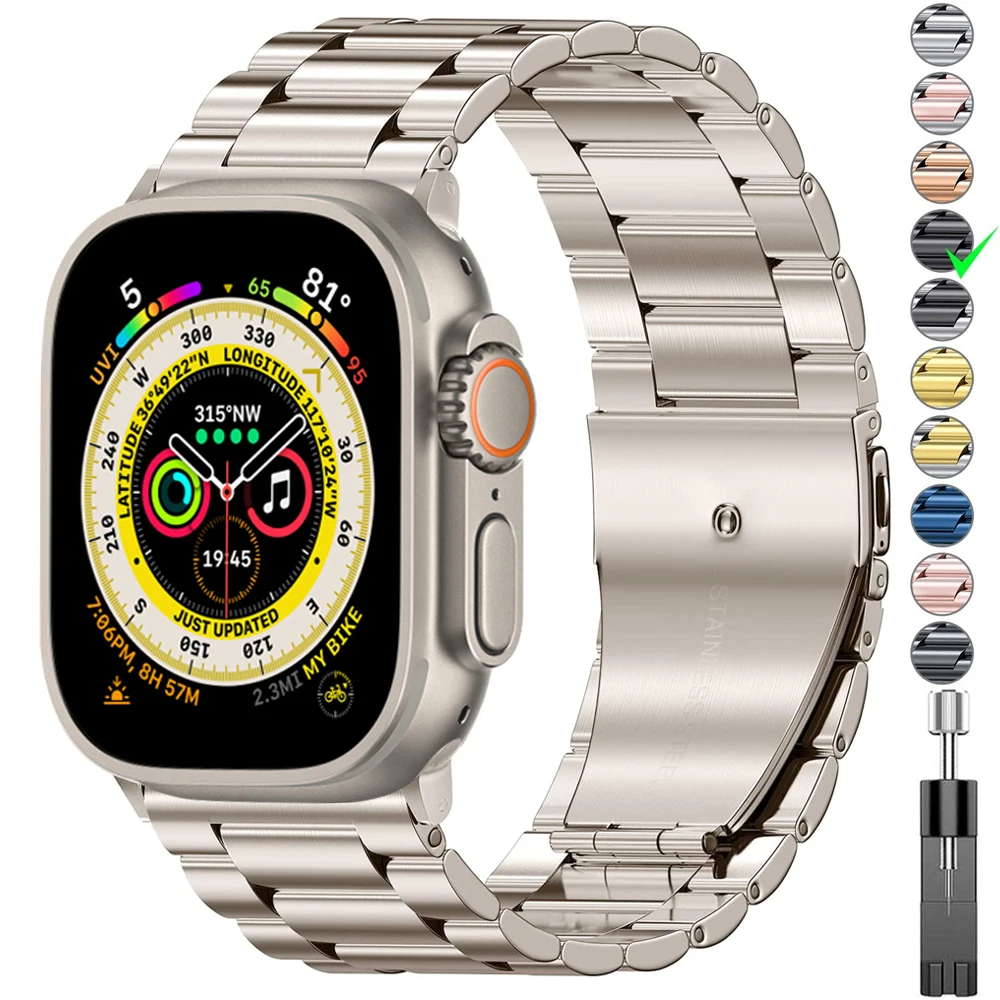Stainless-Steel-titanium-alloy-Strap-For-Apple-Watch-Band-Ultra-45mm ...