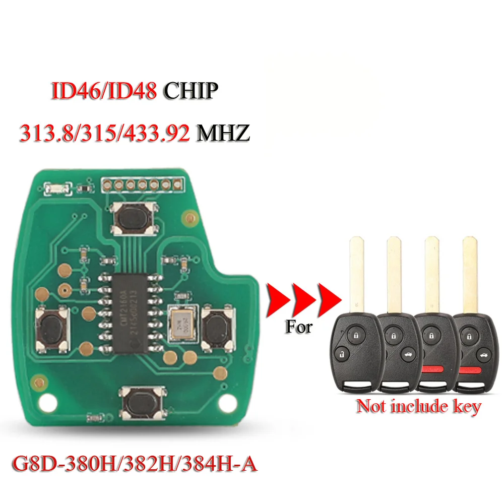 jingyuqin G8D-380H/382H/384H-A Remote Car Key Circuit Board For Honda ...