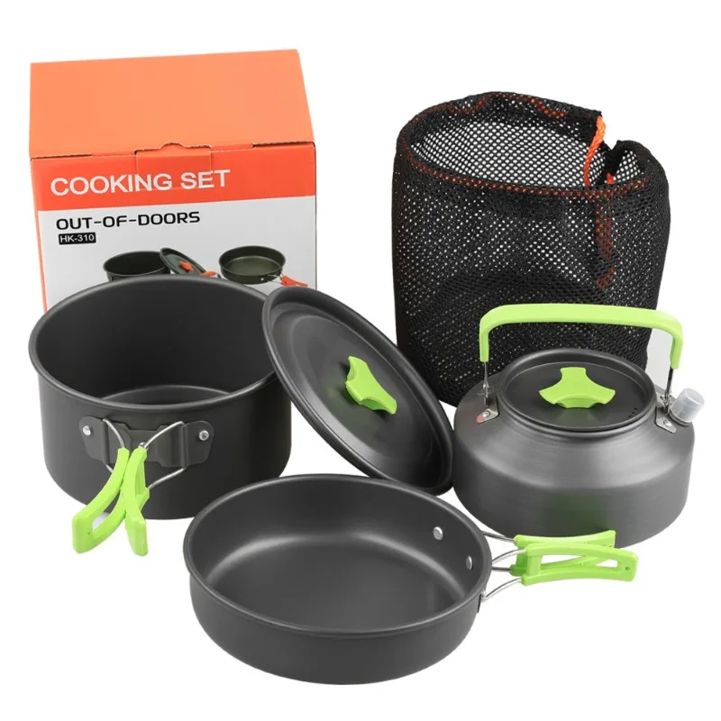 Camping-Kitchenware-Outdoor-Pot-Set-2-3-People-Portable-Picnic-Pot-Set ...