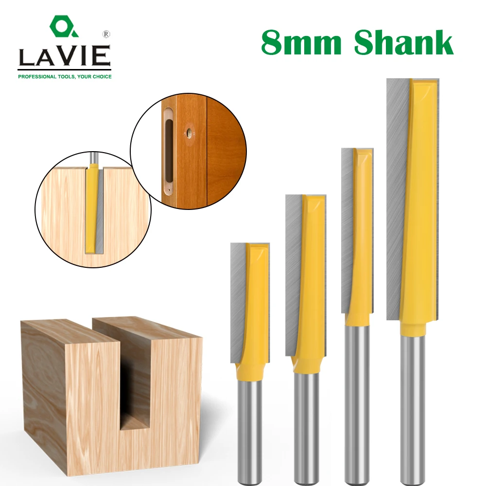 LAVIE 8mm Shank Extension Long Straight Trimming Knife CNC Router Bit ...