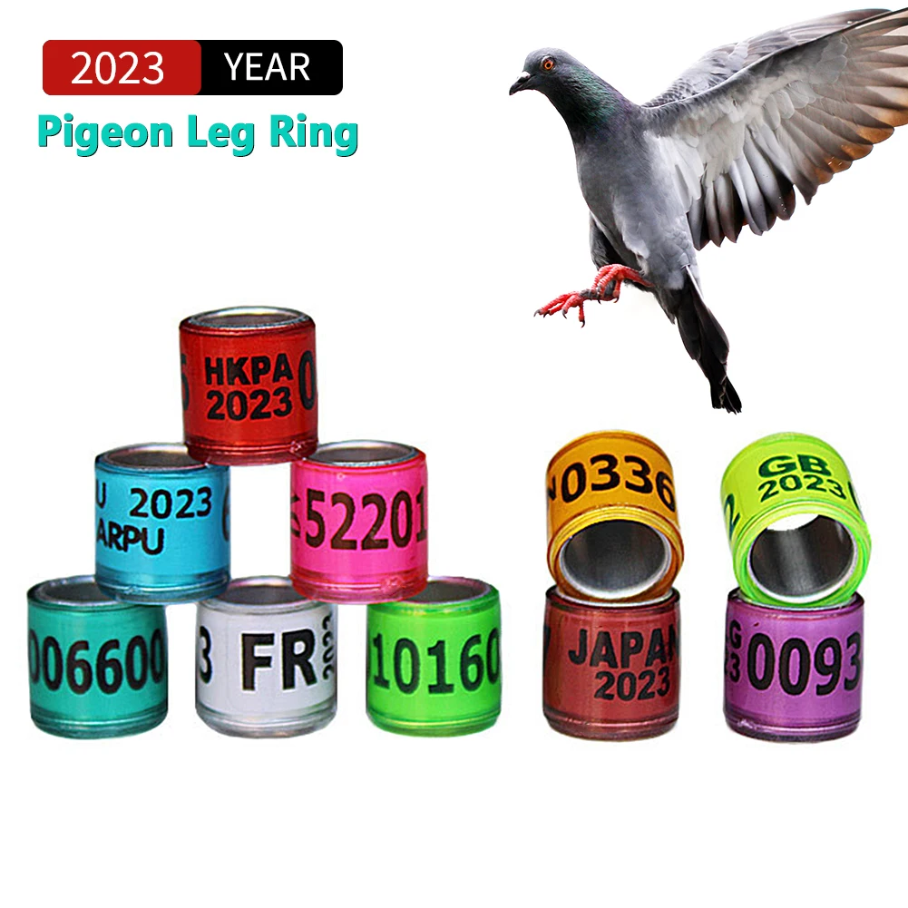 10/50Pcs 2023 Aluminum Plastic Pigeon Foot Ring With Number 8x11mm ...