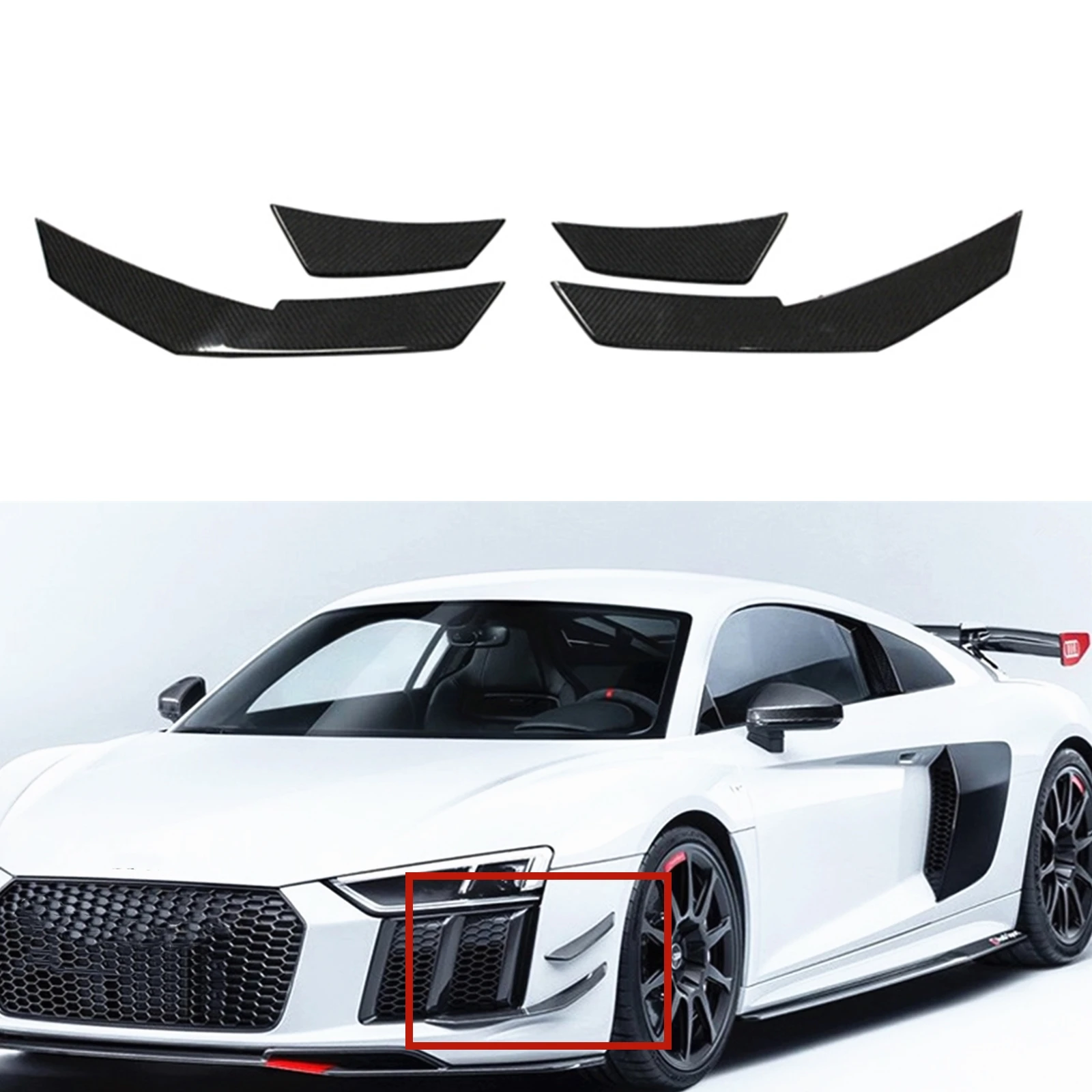 Carbon-Fiber-Car-Front-Splitter-Side-Air-Vent-Trim-Spoiler-Fender ...