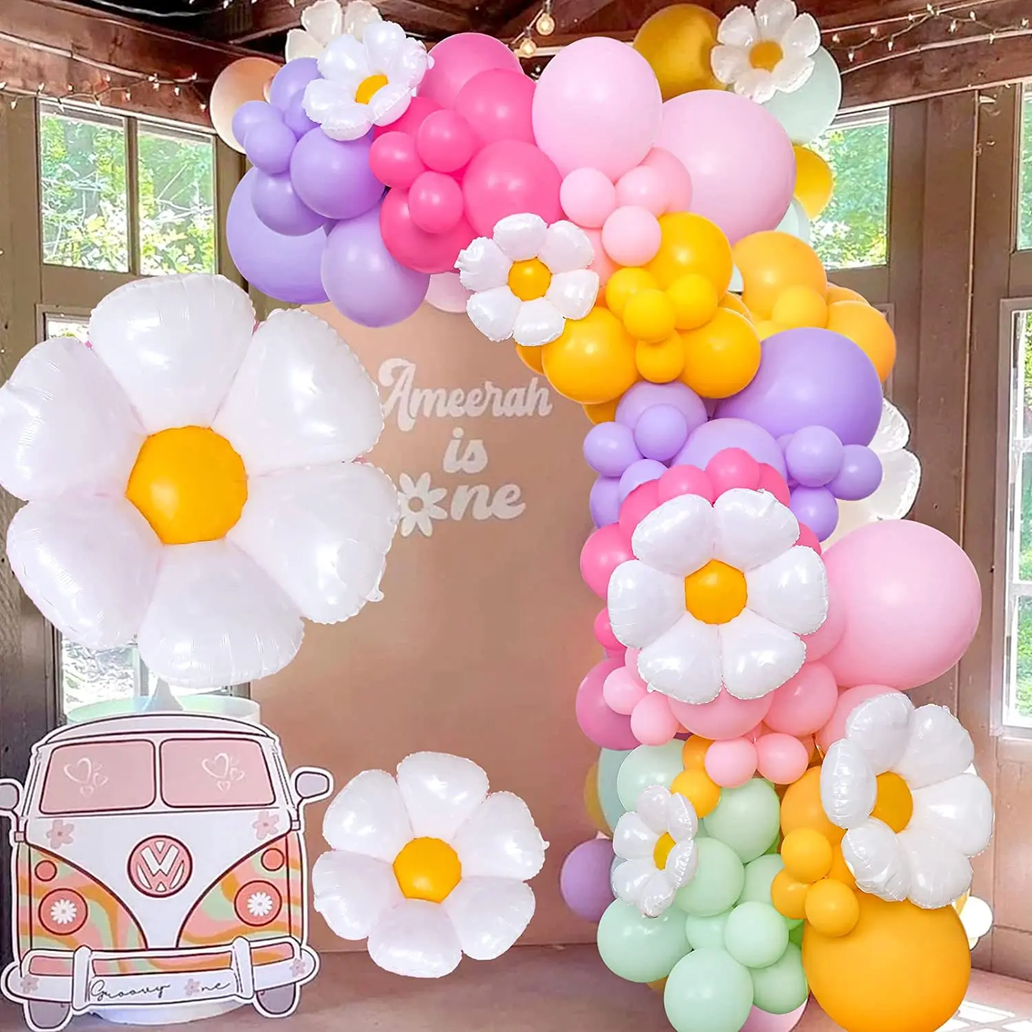 125PCS-Little-Daisy-Party-Balloon-Set-For-Children-s-Birthday-Baby-s ...