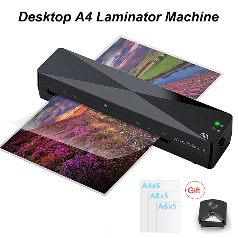 A4 230mm Desktop Laminator Machine Set Hot and Cold Lamination 2 Roller ...