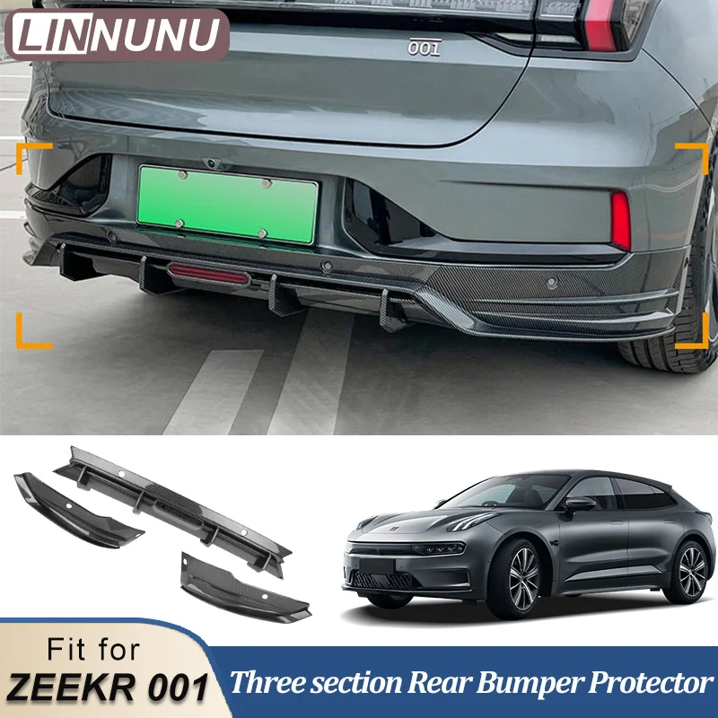 LINNUNU Fit for ZEEKR 001 ABS Rear Diffuser Car Bumper Spoiler ...