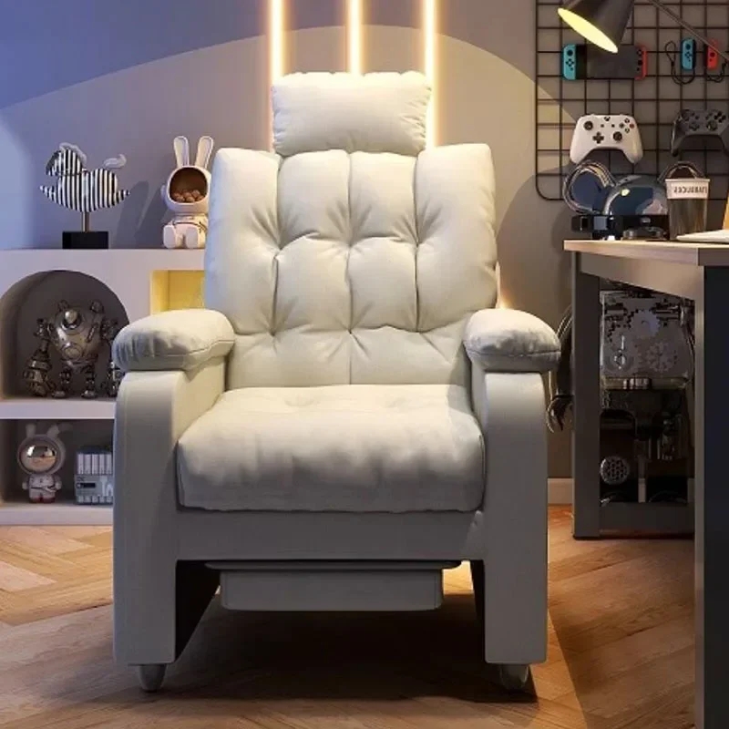 Comfortable-Lazy-Cute-Velvet-Office-Chair-Eegonomic-Vanity-White ...