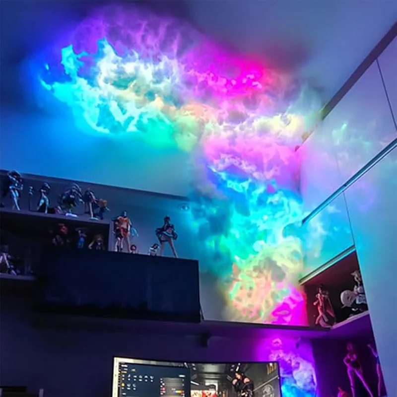 3D Thundercloud LED Light Music Sync DIY Cotton Thunder Cloud Light ...