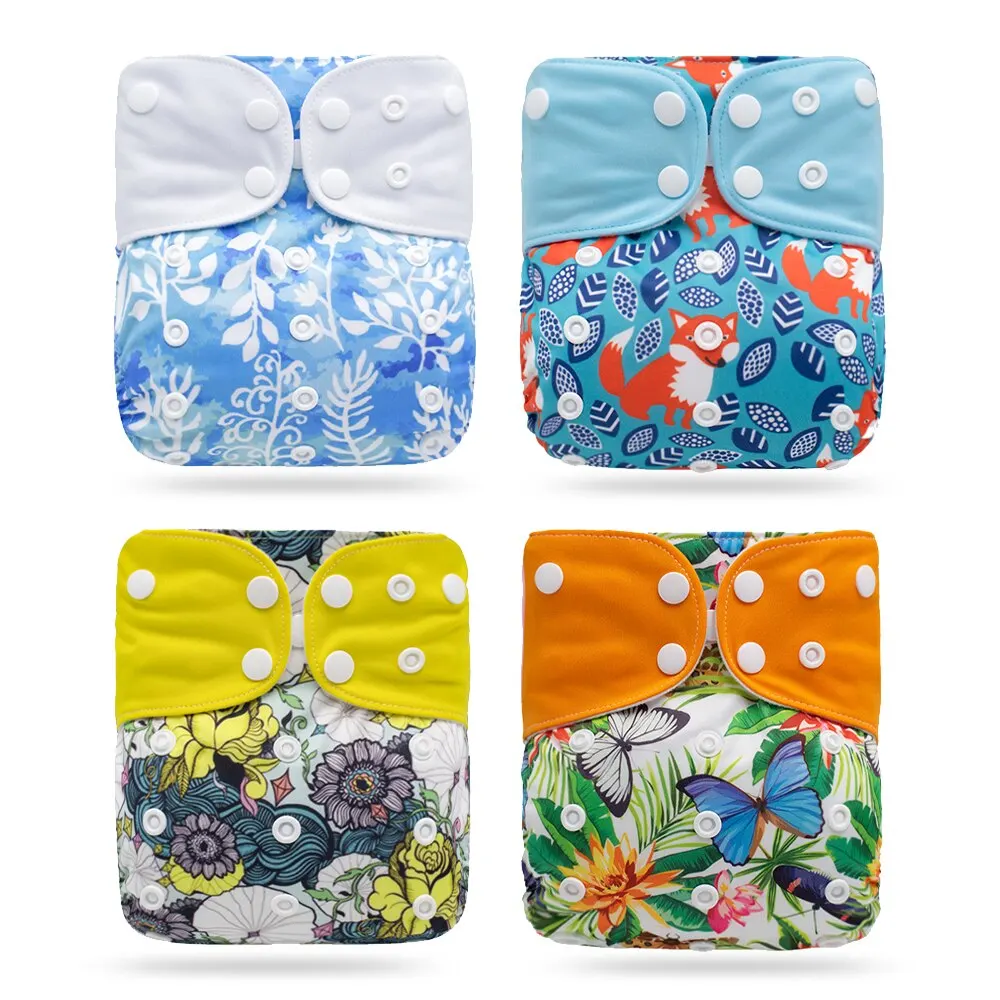 4-Pack-Baby-Cloth-Diaper-Washable-Reusable-Waterproof-Babies-Cloth ...