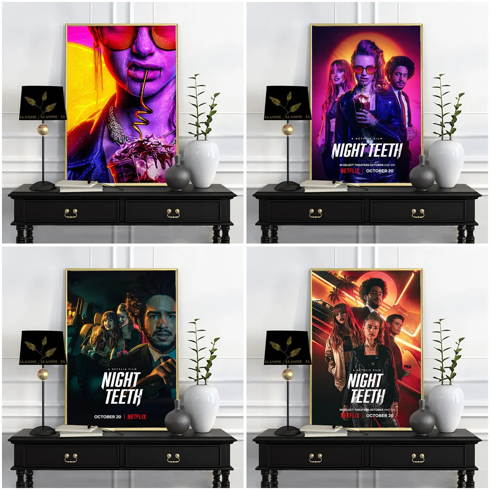 Night-Teeth-Vampire-Thriller-Film-Art-Print-Poster-Movie-Modern-Canvas ...