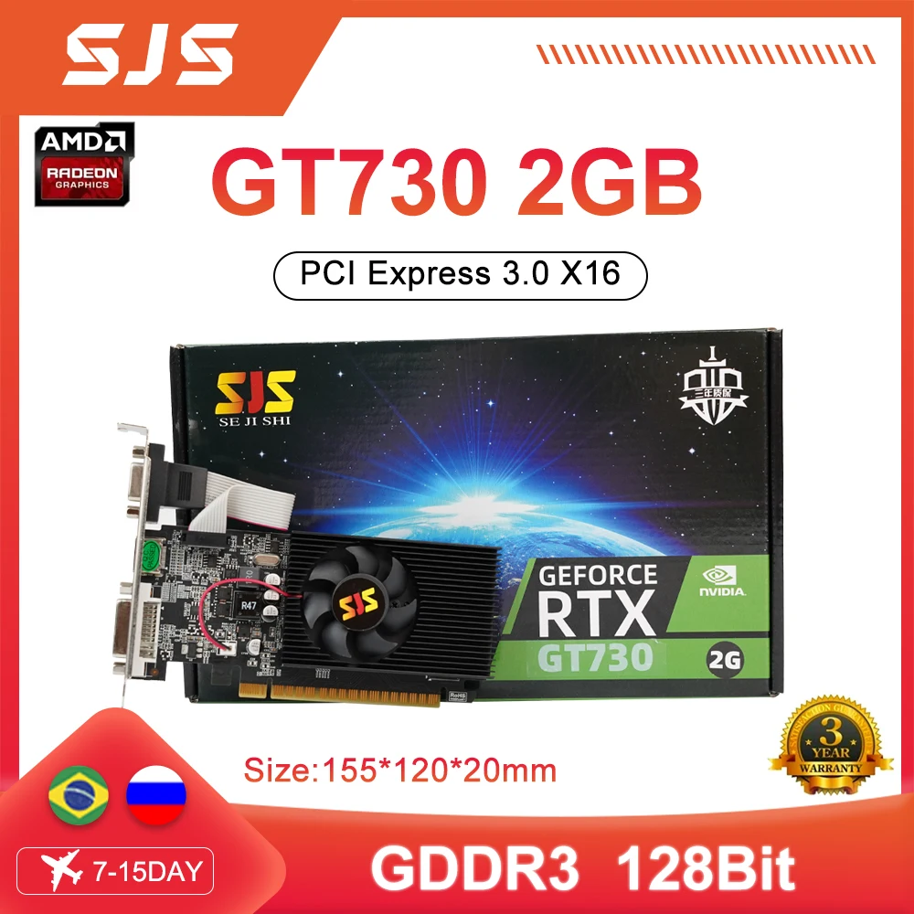 SJS GT 730 2gb Video Card Nvidia Graphics Card GT730 GPU Placa de Video ...