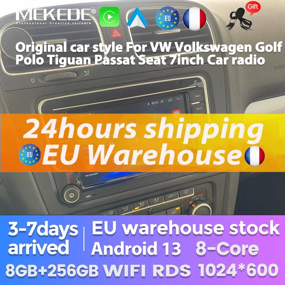 Carplay-Auto-2Din-Car-Radio-For-VW-Volkswagen-Passat-B6-T5-B7-B5-Golf-5 ...