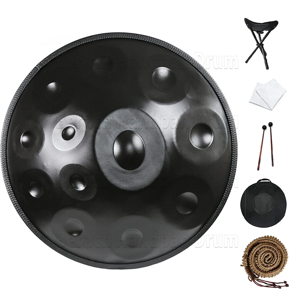440HZ handpan drum instrument 22 inch 12/10/9 notes D minor steel ...