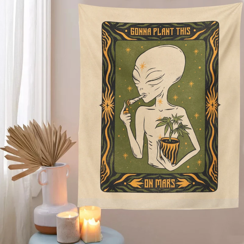 Alien Tapestry Mandala Macrame Hippie Art Wall Hanging Tapestries ...