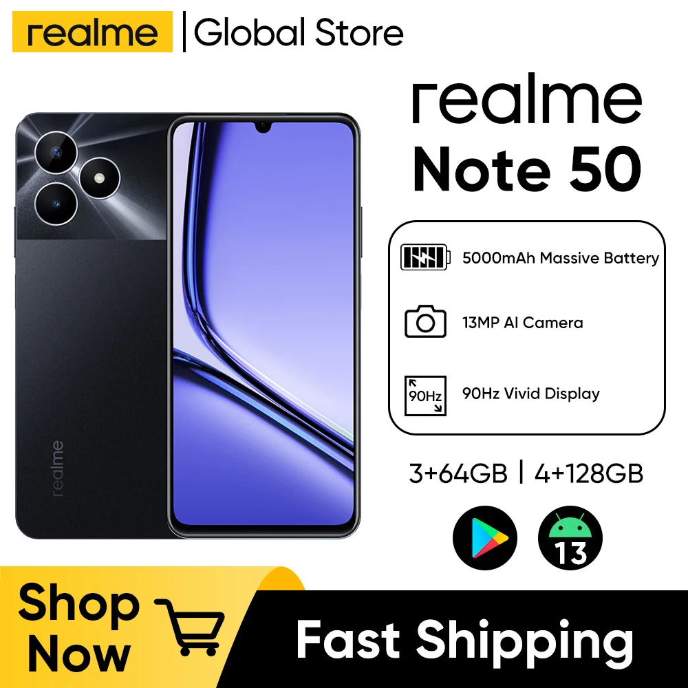realme-Note-50-Mobile-Phone-6-74-90Hz-Realistic-Screen-13MP-AI-Camera ...