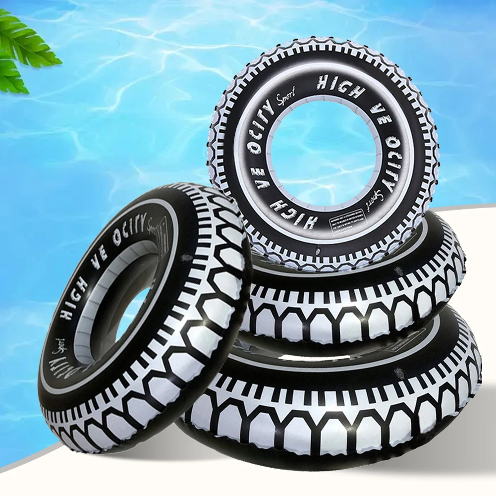 Tire-Pattern-Blow-Up-Swim-Tube-Leakproof-Inflatable-Swim-Ring-Swimming ...