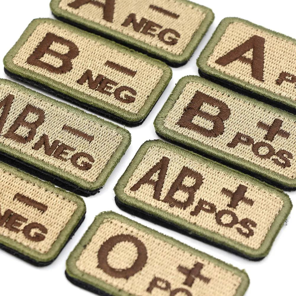 Blood Type Patches Hook Loop Embroidery | Patches Military Clothing ...
